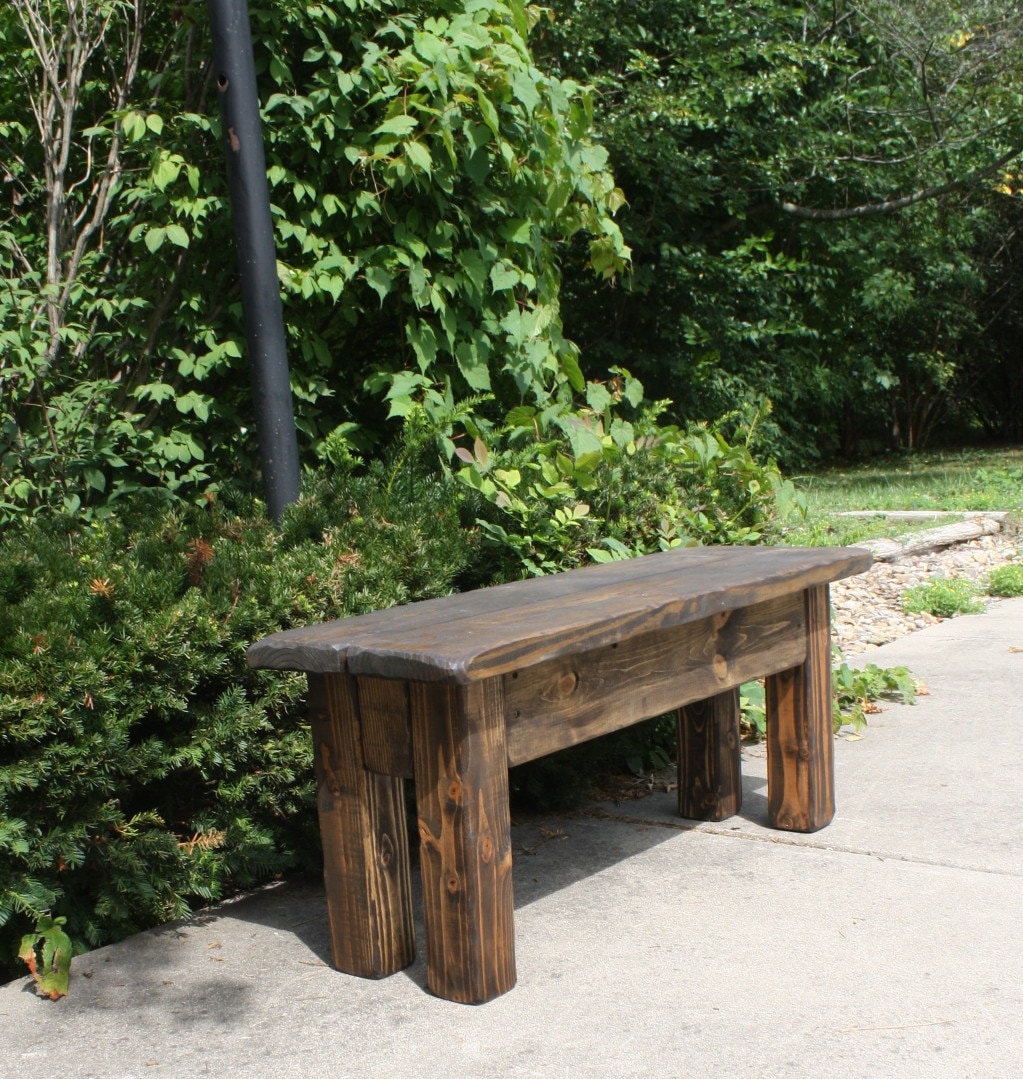 RUSTIC FARMHOUSE BENCH & Two Wood Crates Lot Dark Walnut | Etsy
