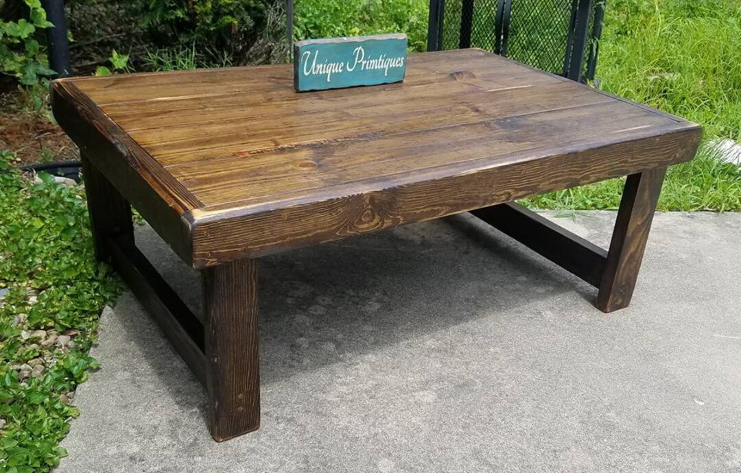 RUSTIC COFFEE TABLE Reclaimed Wood Dark Walnut Farm House Farmhouse ...