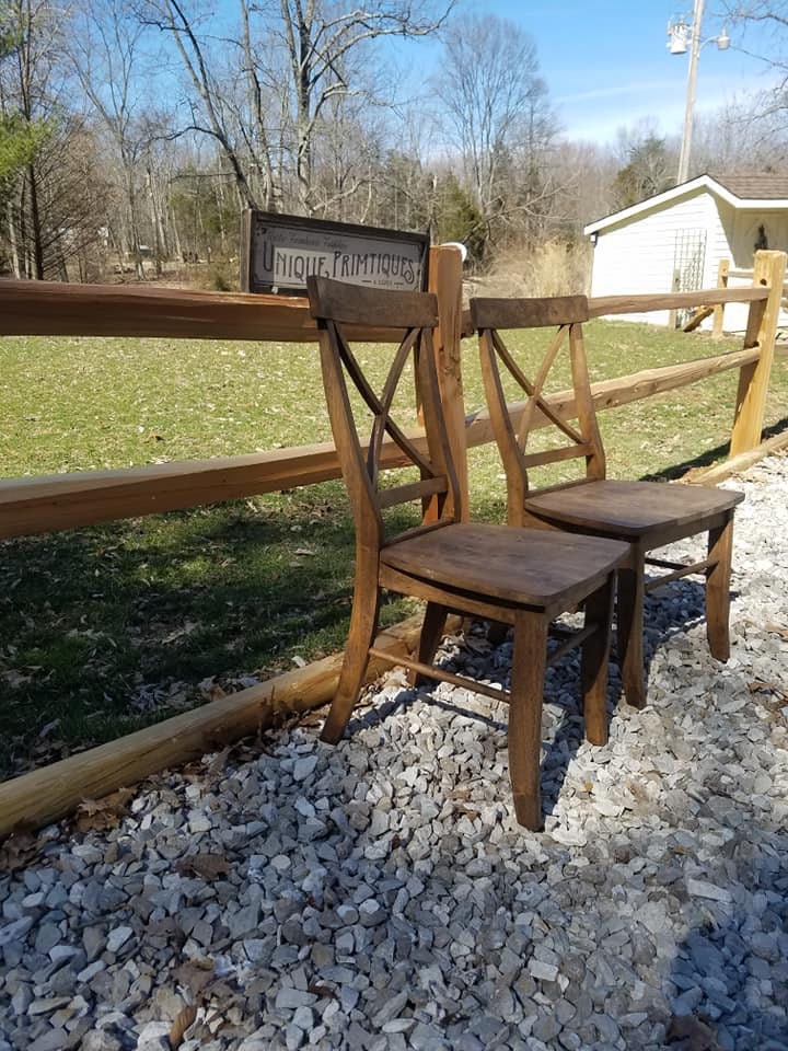 RUSTIC CHAIRS TWO Beautiful Rustic Wood Malaysian Oak Solid | Etsy