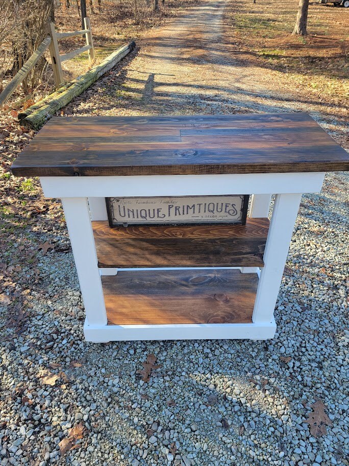 Multi Functional Tall Table American & Dark Walnut Stained | Etsy