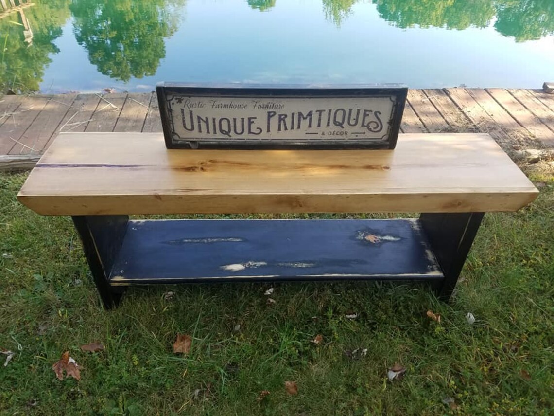 RUSTIC FARMHOUSE BENCH 12x50x18h Large Table Riser Mud Room - Etsy
