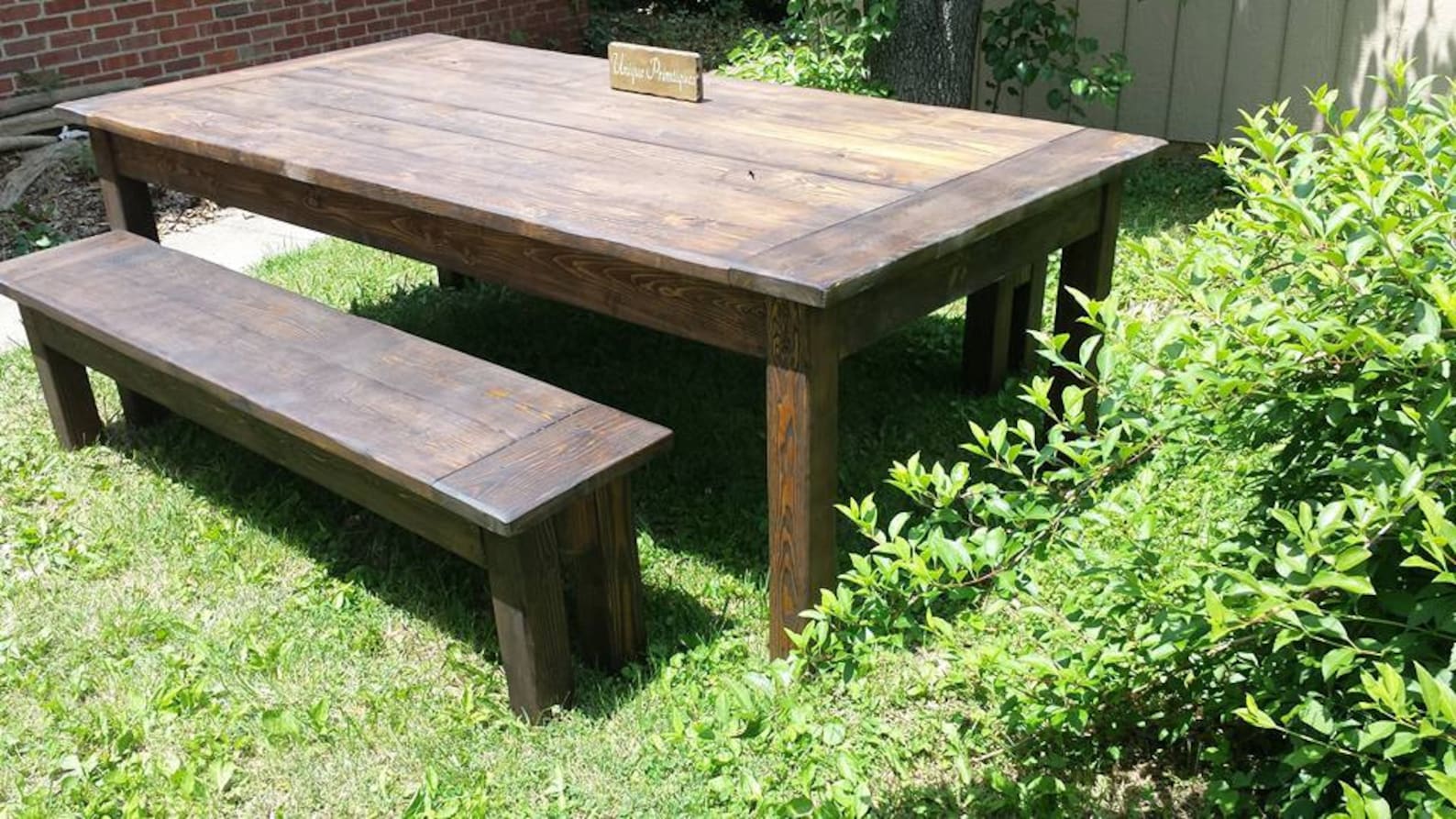 RUSTIC FARMHOUSE TABLE Farm House Kitchen Dining Dark Walnut | Etsy