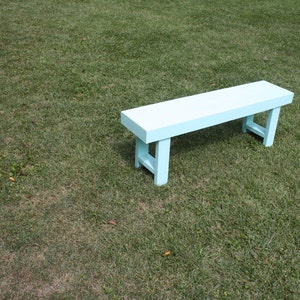 Coastal Living Seaside AQUA Blue Wood Bench by Unique Primtiques ...
