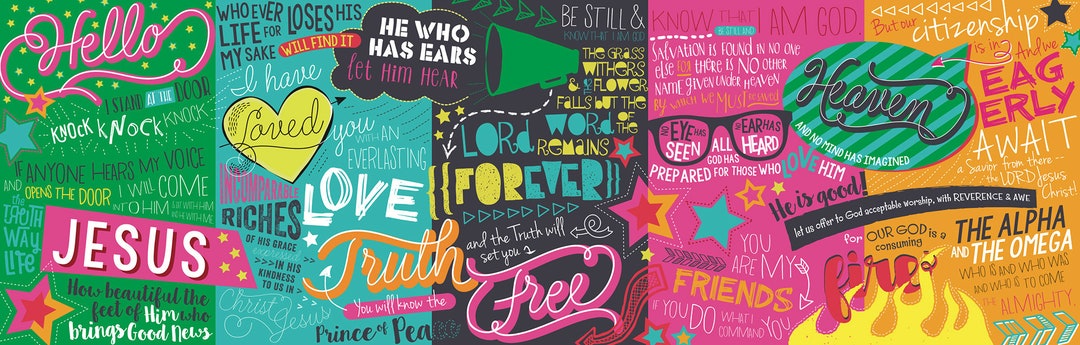 Church Kids Art, Scripture Graffiti Banners, Vector Instant Download ...