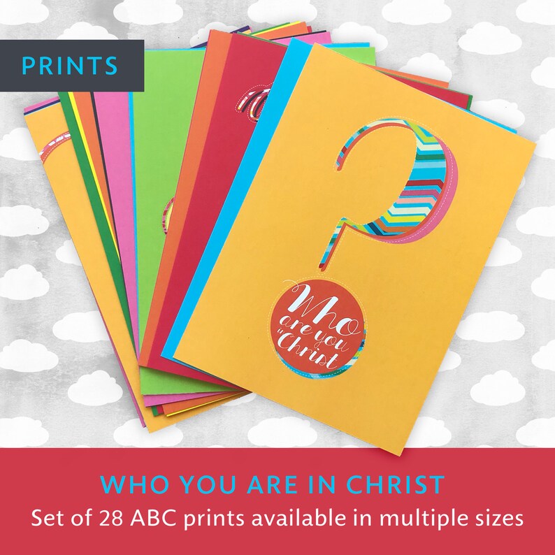 Who You Are in Christ ABC Scripture Prints, Christian Kids Set of 28 ...