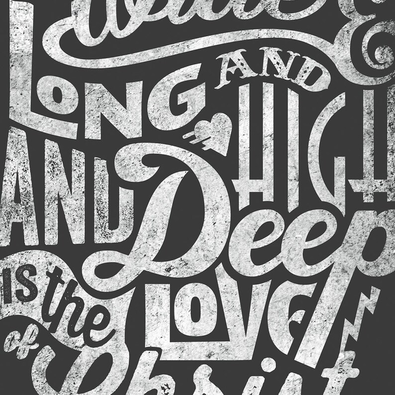 Scripture Art Print, Bible Verse Typography Christian Wall Decor - Hand ...