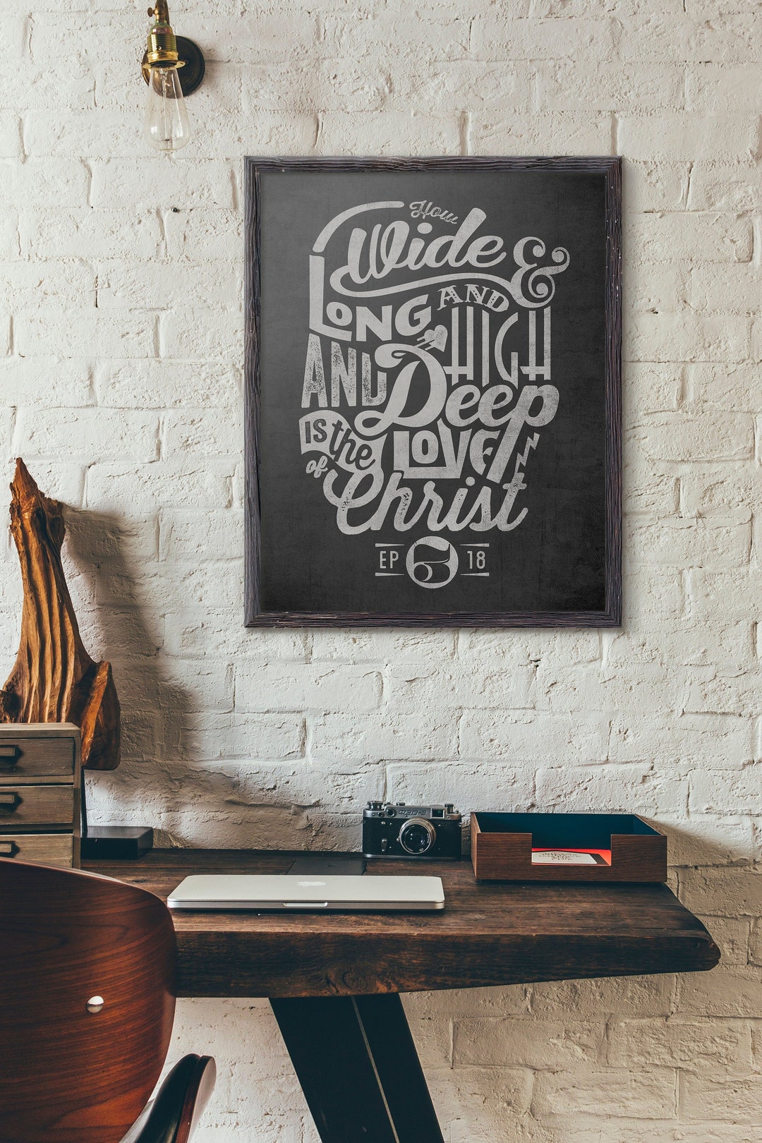 Scripture Art Print, Bible Verse Typography Christian Wall Decor - Hand ...