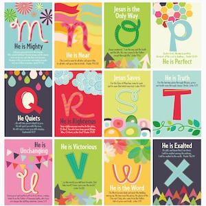 Bible Verse Art, Abc's of God Scripture Art, Christian Kids Set of 26 ...