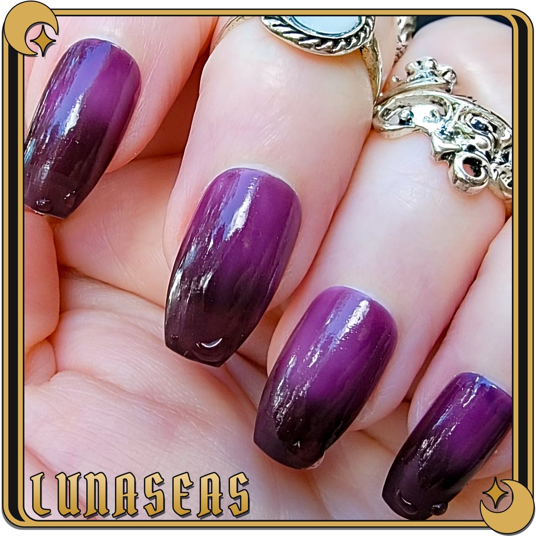 Ursula - Purple to Black Thermal Color Changing Nail Polish - Etsy