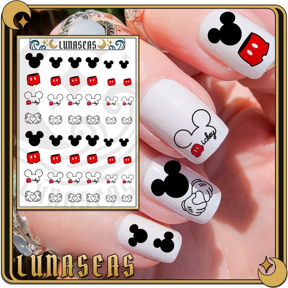 Simply Mickey Nail Tattoos Nail Decals Nail Art Disney Inspired Nail Decals Etsy UK