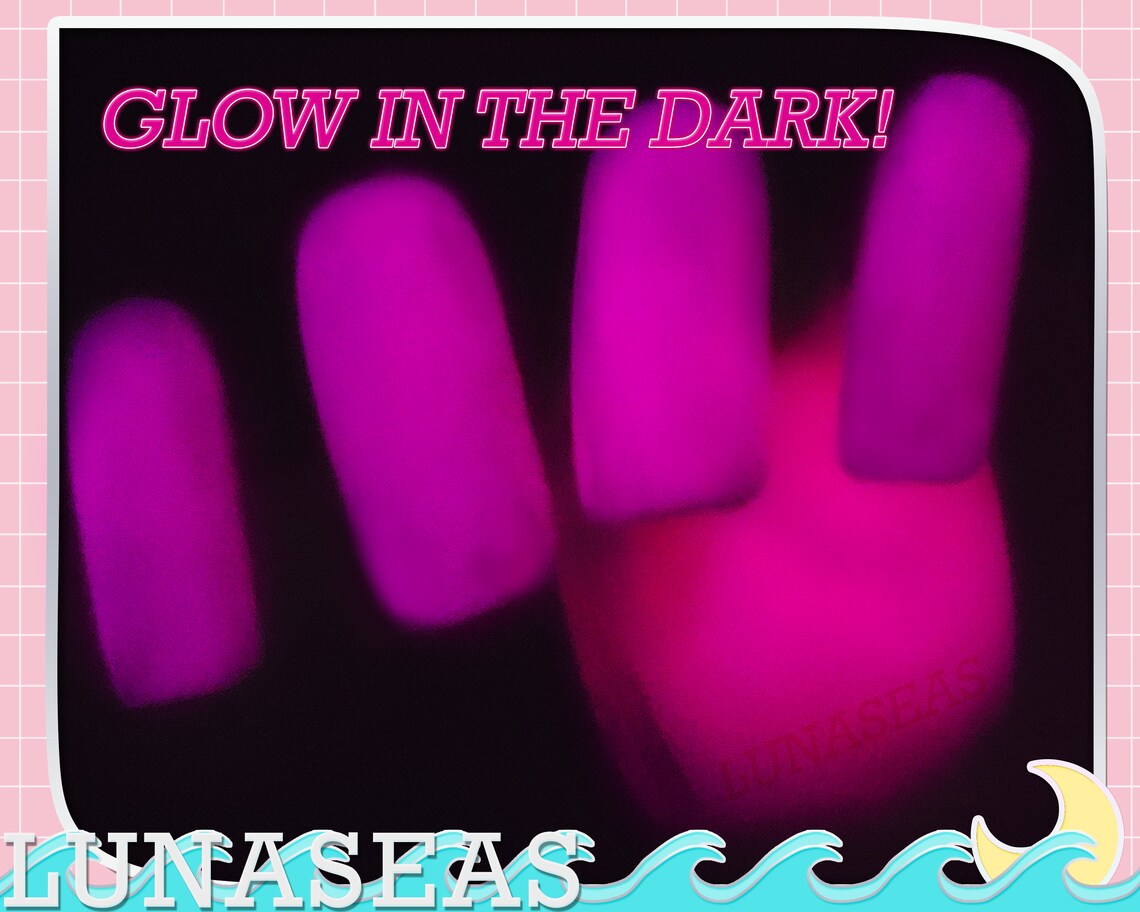 Bioluminescence Hot Pink Glow in the Dark Nail Polish - Etsy