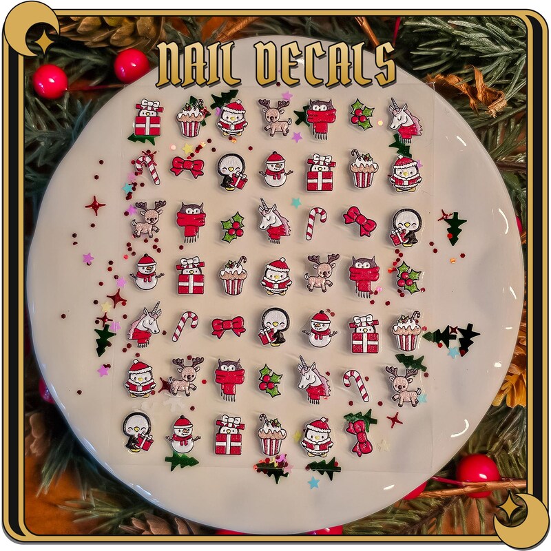 Christmas Nail Decals - Etsy