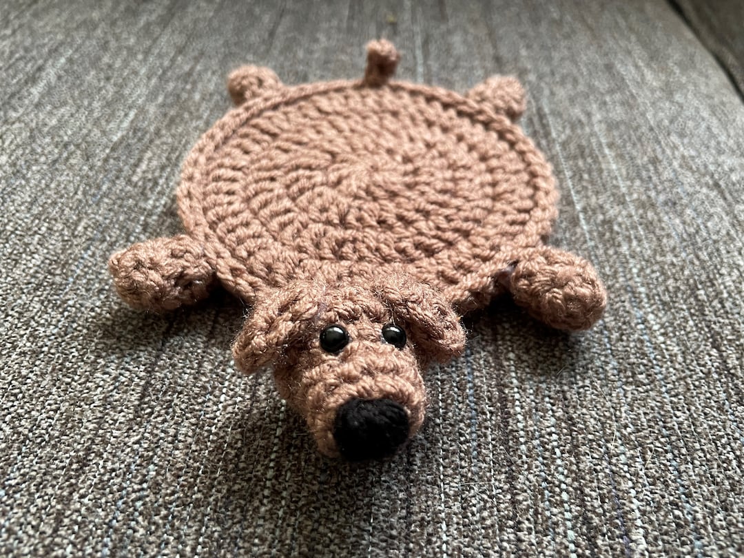 Dog Crochet Coaster, Handmade Drink Coaster, Doggy Decor - Etsy