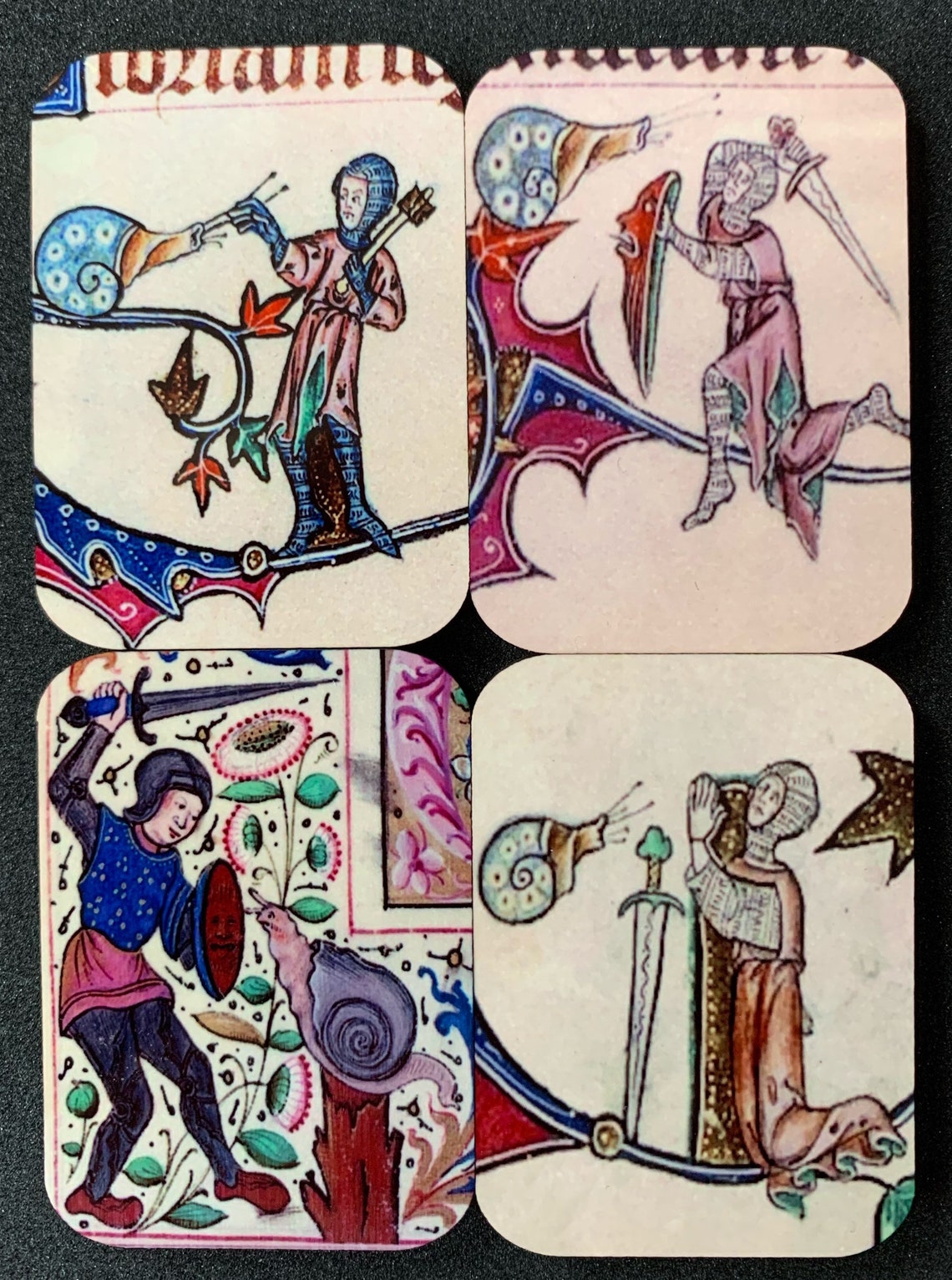 Medieval Knight Vs Snail Fridge Magnets Set of 4 | Etsy