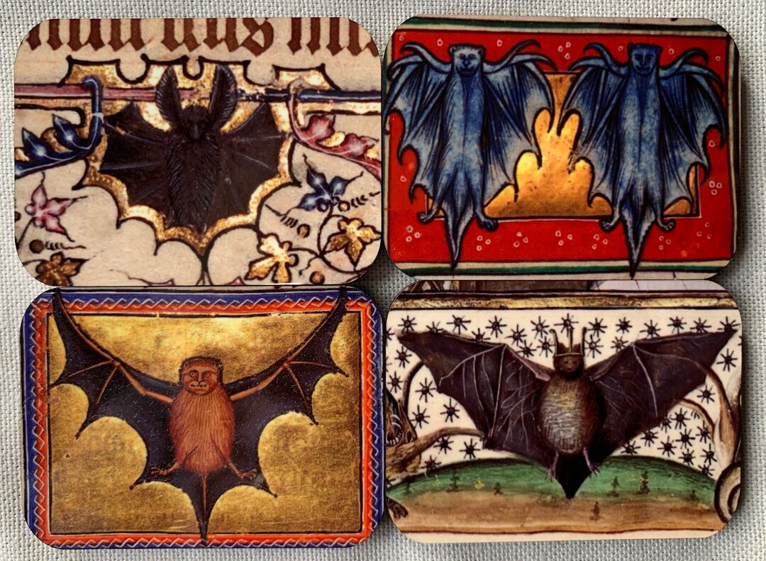 Medieval Bat Fridge Magnets Set of 4 - Etsy