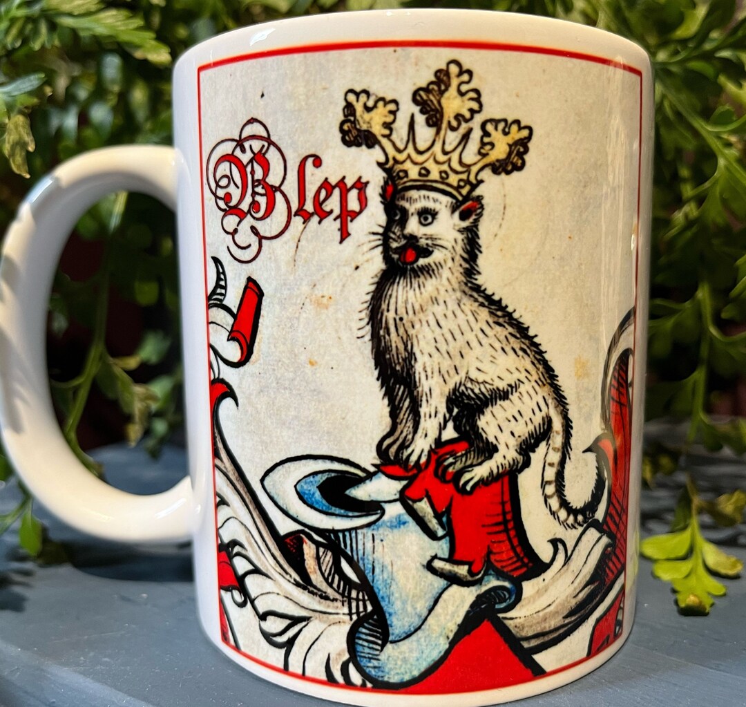 Blep Cat Marginalia Mug - Etsy UK