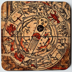 Medieval Zodiac Chart Coasters - Set of 4 - Etsy