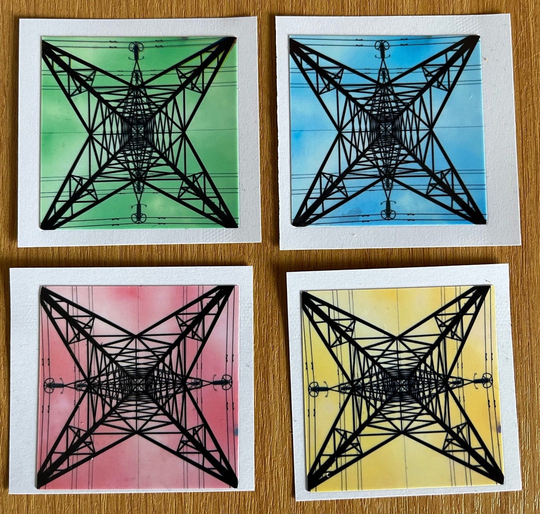 Pylon Sticker square Choose From 4 Colours - Etsy