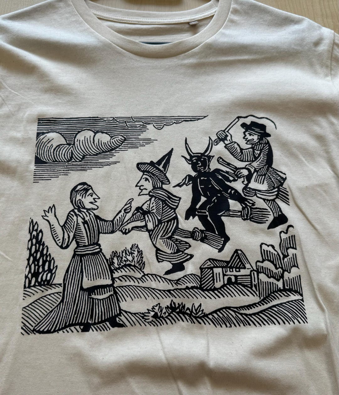 UNISEX T Shirt - Witches on Broom (choose From Brown or Black on ...