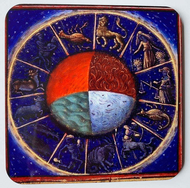Medieval Zodiac Chart Coasters - Set of 4 - Etsy