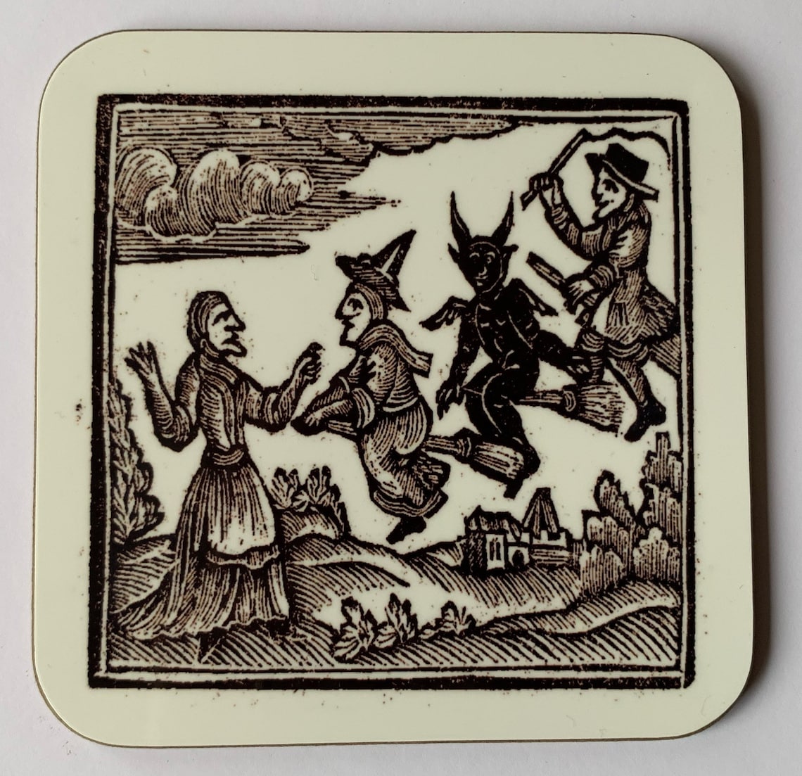 Woodcut Witches Coasters Set of 4 - Etsy