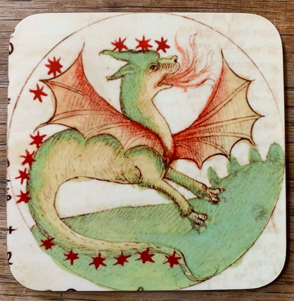 Medieval Dragon Coasters Set of 4 | Etsy UK