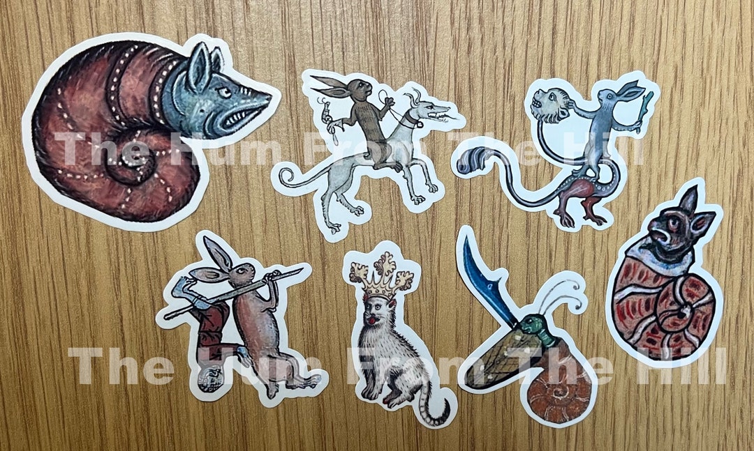 Medieval Animal Stickers - Choose From 7 Designs - Etsy