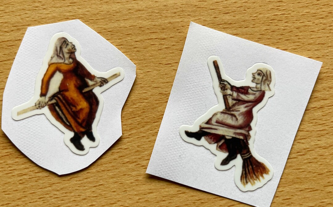 Early Witch Stickers Choose 2 Designs - Etsy