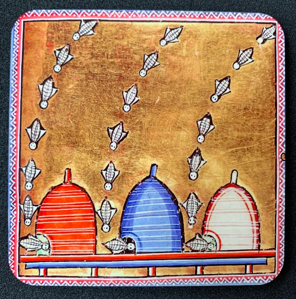 Medieval Bee Coasters Set of 4 - Etsy UK