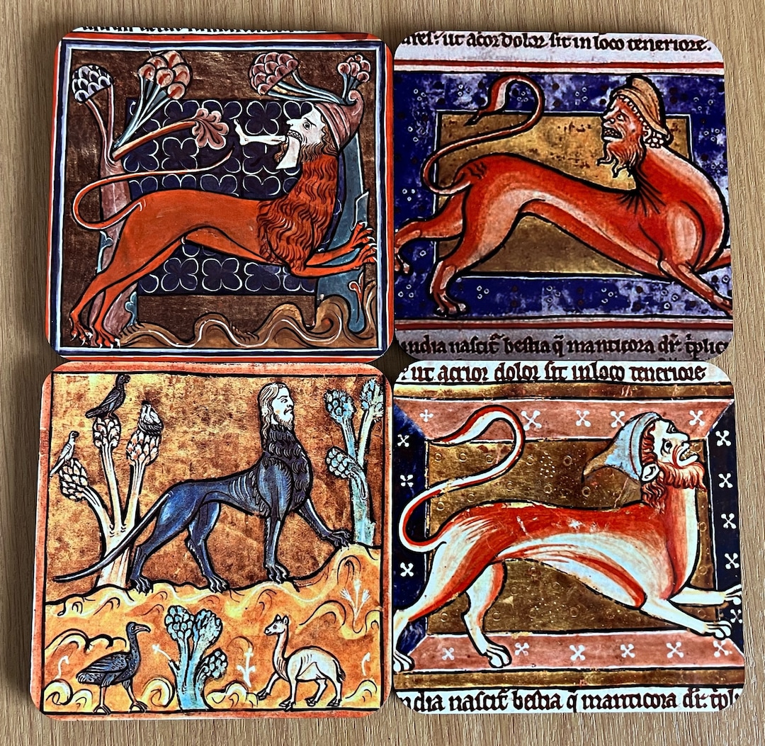 Medieval Manticore Coasters - Set of 4 - Etsy