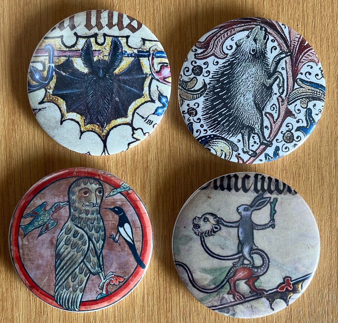 Medieval Animal Badge 32mm - Choose From 4 Designs - Etsy