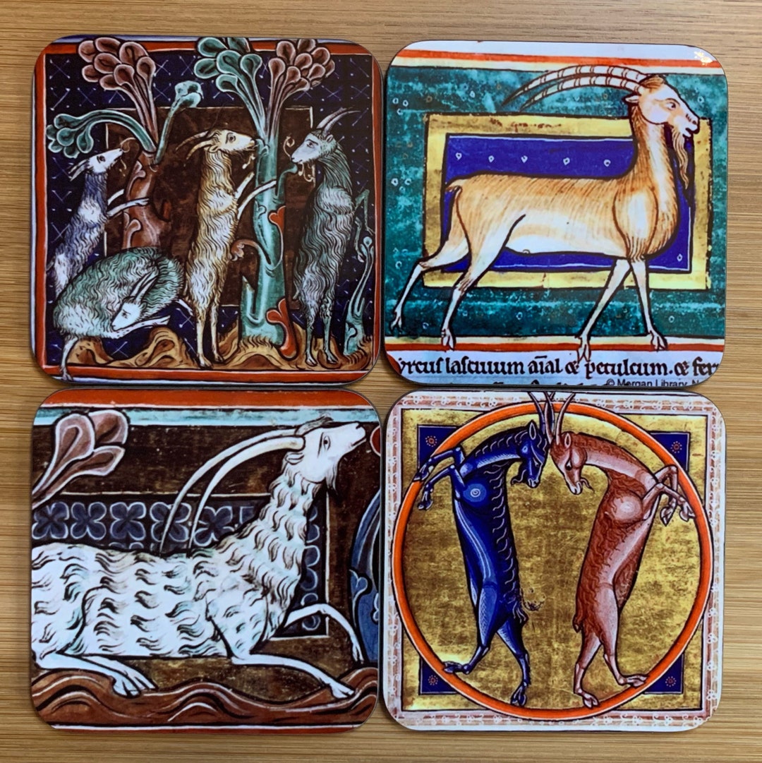 Medieval Goat Coasters - Set of 4 - Etsy