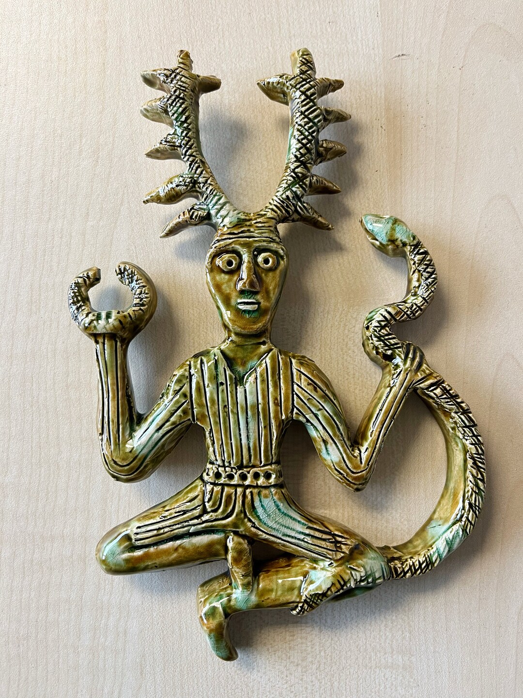 Cernunnos Wall Plaque Ceramic light Brown - Etsy