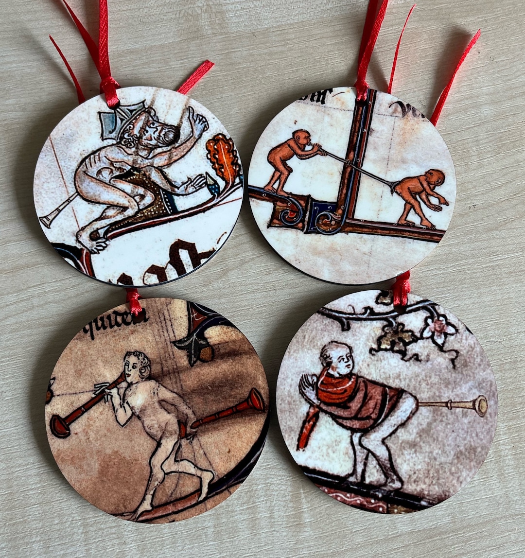 Medieval Butt Trumpet Tree Decorations - Double Sided - Etsy