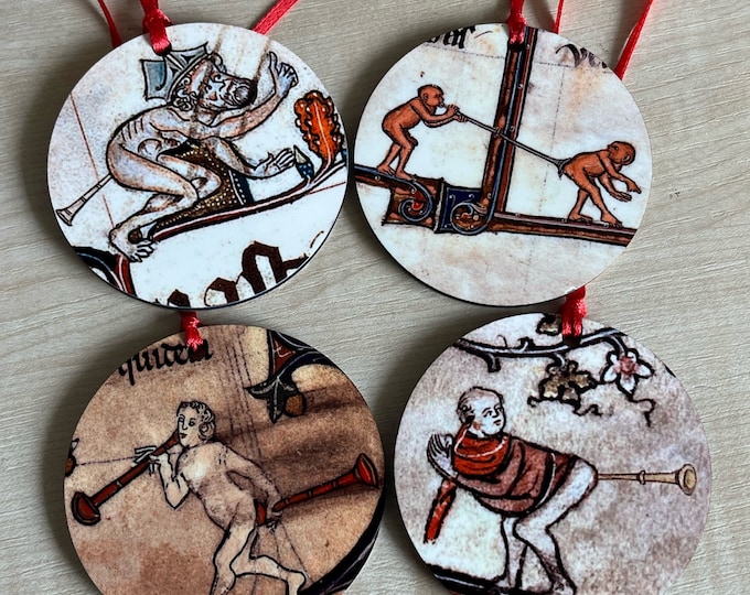Medieval Butt Trumpet Tree Decorations Double Sided - Etsy