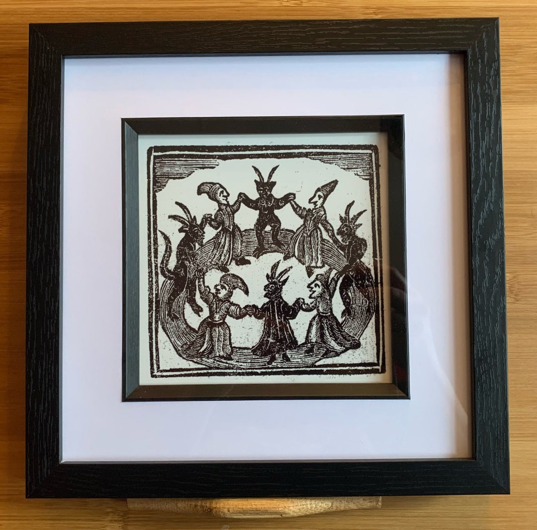 Framed Print of Woodcut Witches Dancing With Devils - Etsy