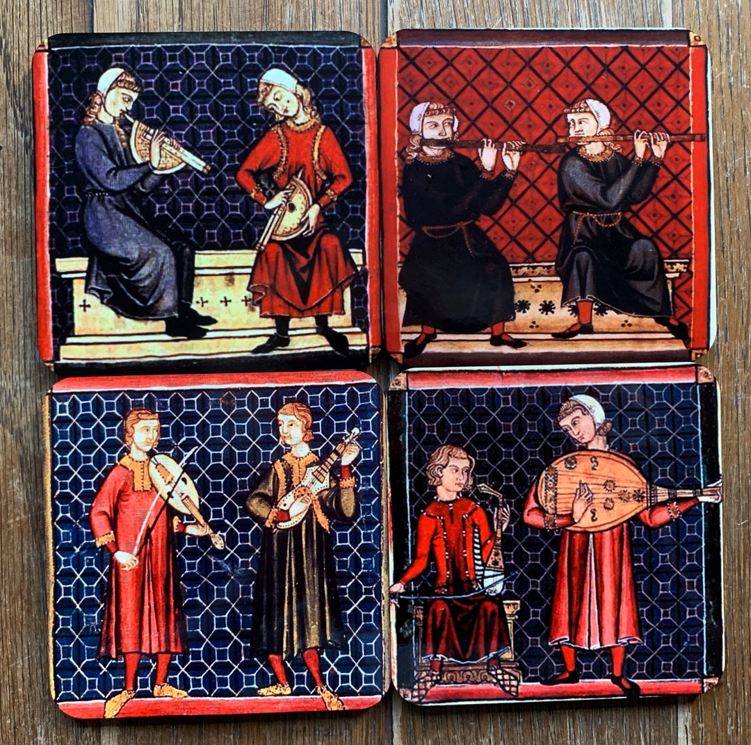 Medieval Minstrel Coasters - Set of 4 - Etsy