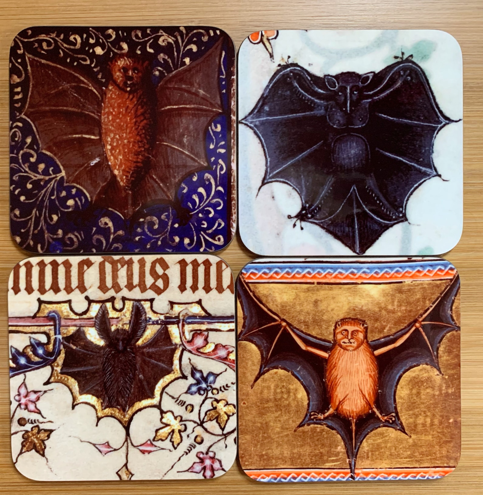 Medieval Bat Coasters - Set of 4 - Etsy UK
