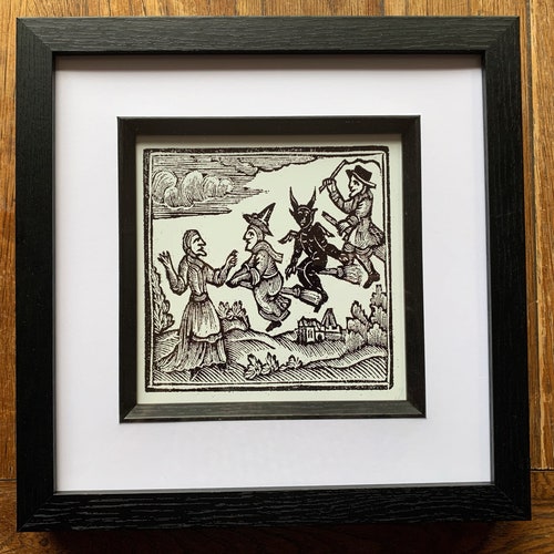 Framed Print of Woodcut Witches Dancing With Devils - Etsy