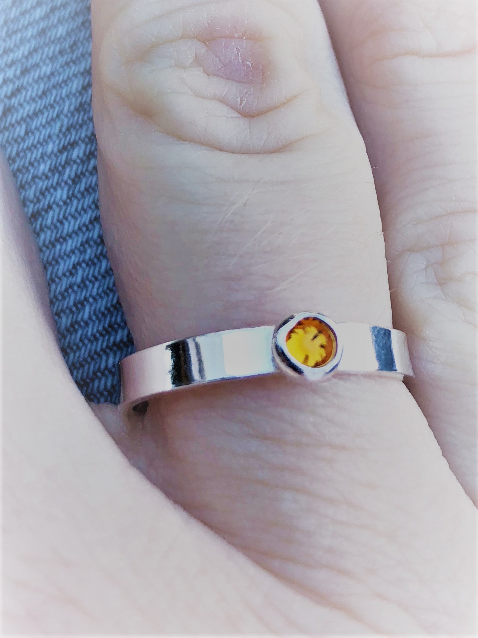 Sterling Silver Name & Birthstone Ring | Etsy