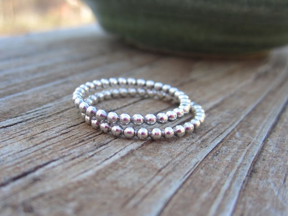 Beaded Stacking Ring one Bead Ring | Etsy