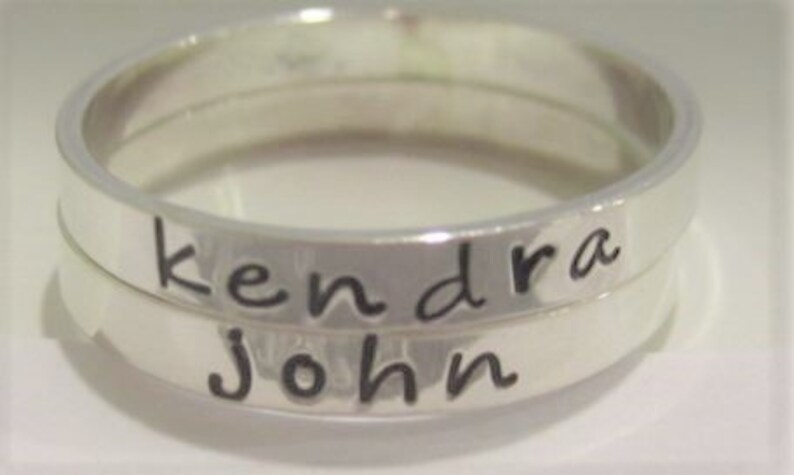 Simply Elegant Sterling Silver Name Ring | Etsy