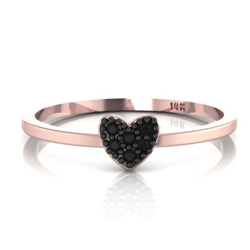Black Heart Ring - Etsy