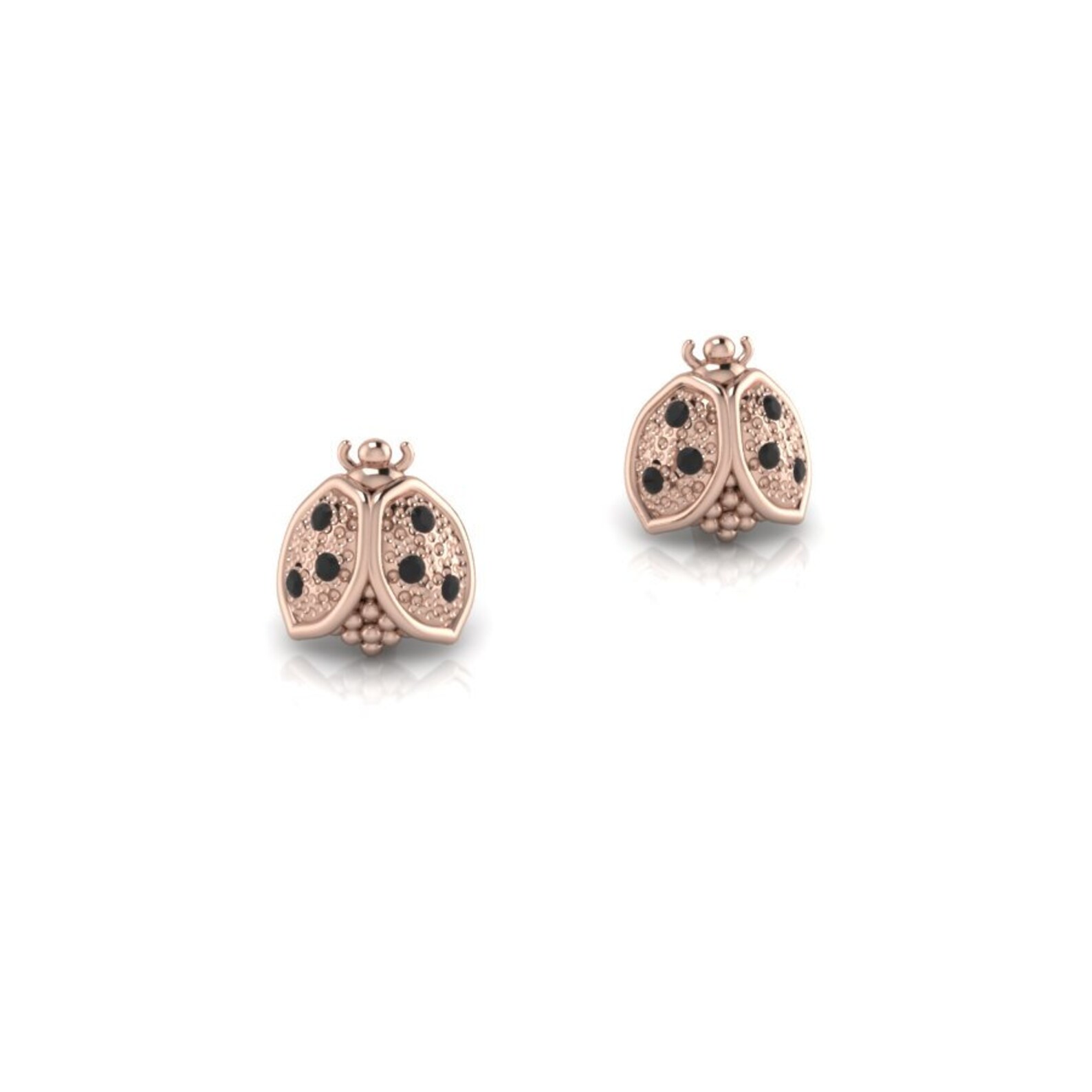 Gold Ladybug Earrings 14k Studs Lucky Lady Bug Earrings for Girls Gold ...