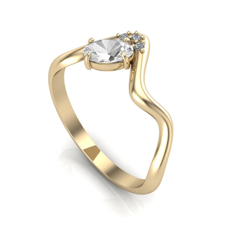 Wave Engagement Ring - Etsy