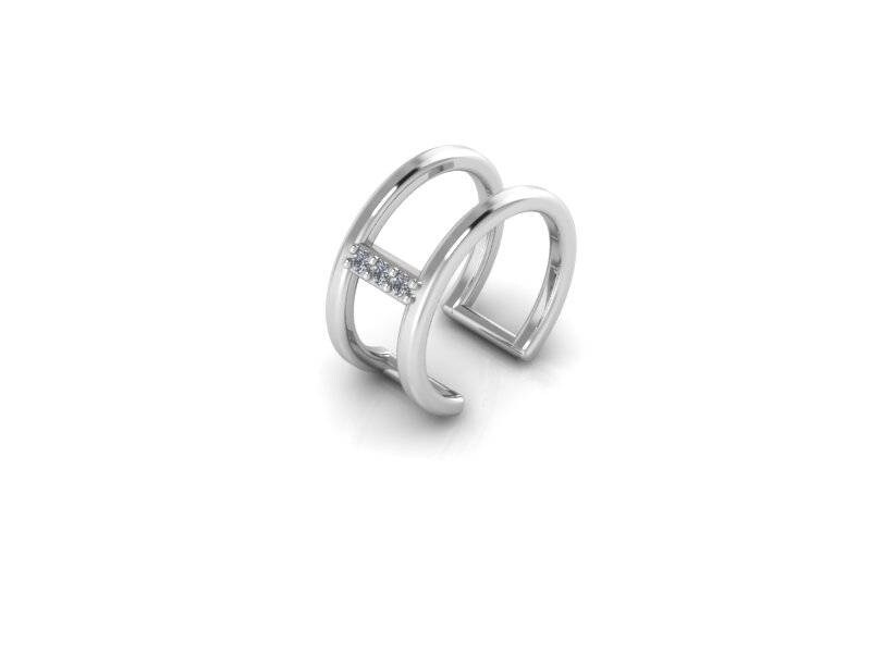 14K White Gold Ear Cuff Gold Earrings Diamonds Earcuff No - Etsy