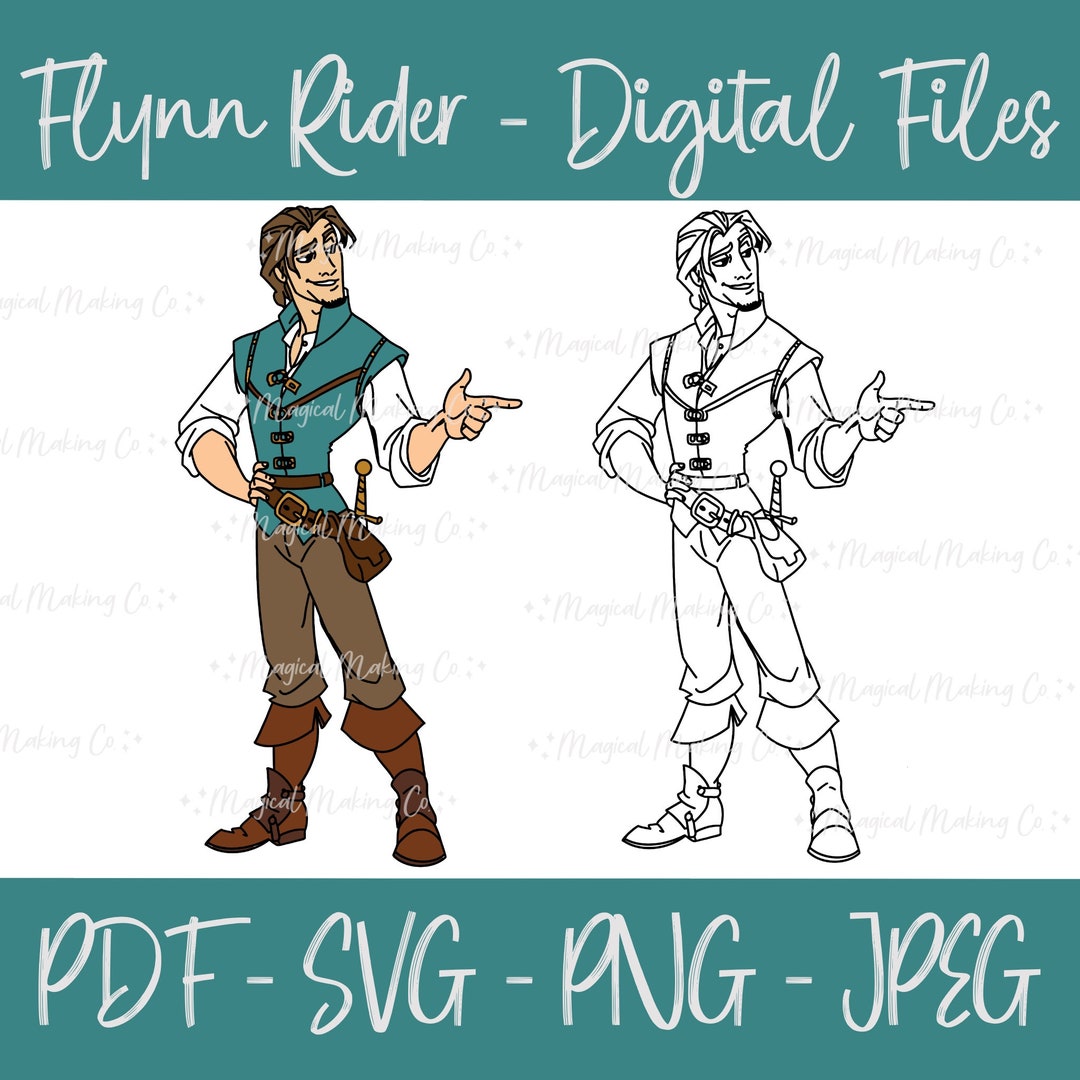 Flynn Rider (tangled) Digital Files - Svg/pdf/png/jpeg - Princess ...