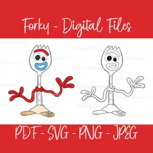 Forky (toy Story 4) Digital Files - Svg/pdf/png/jpeg - Kids Coloring ...