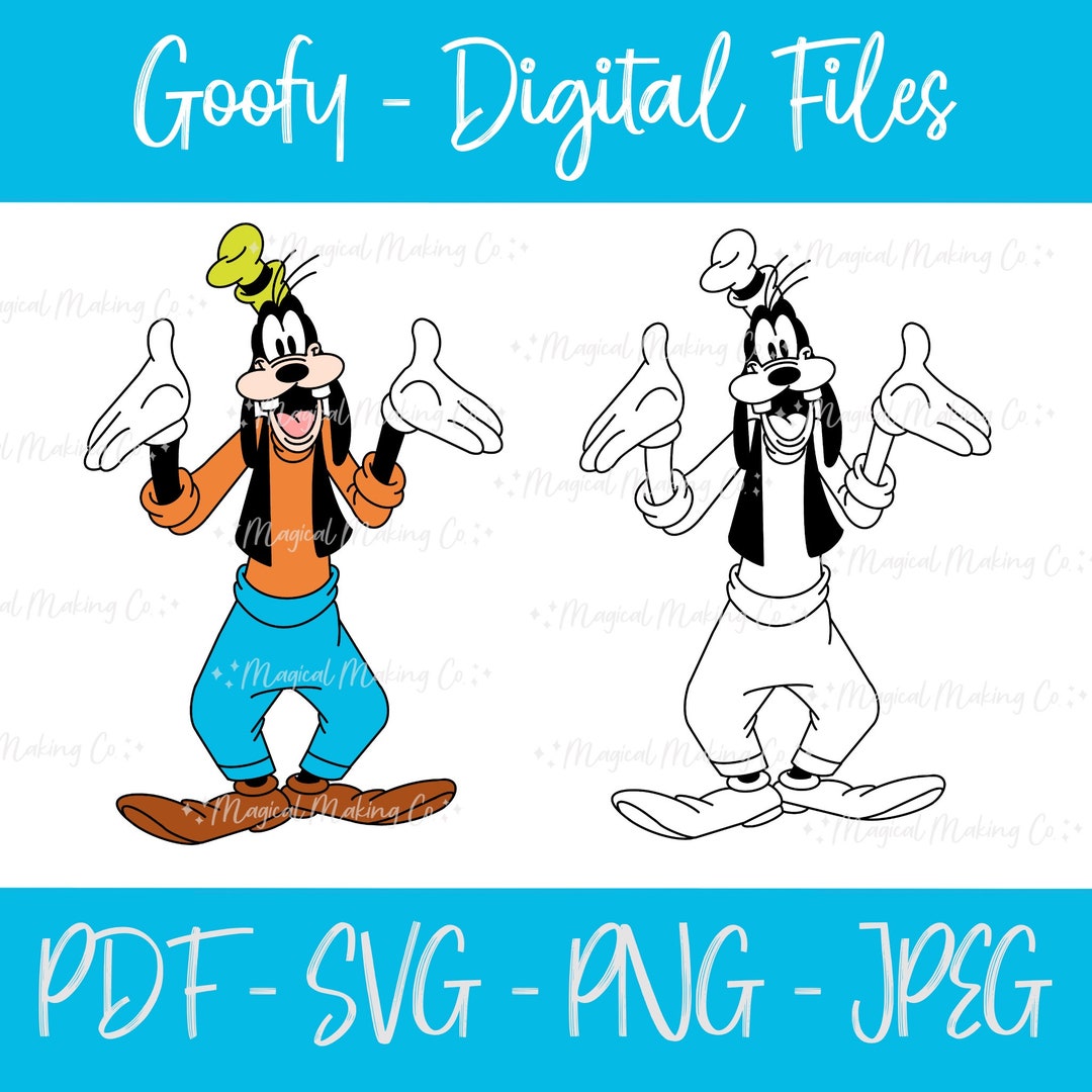 Goofy Digital Files - Svg/png/pdf/jpeg - Kids Coloring Pages - Etsy