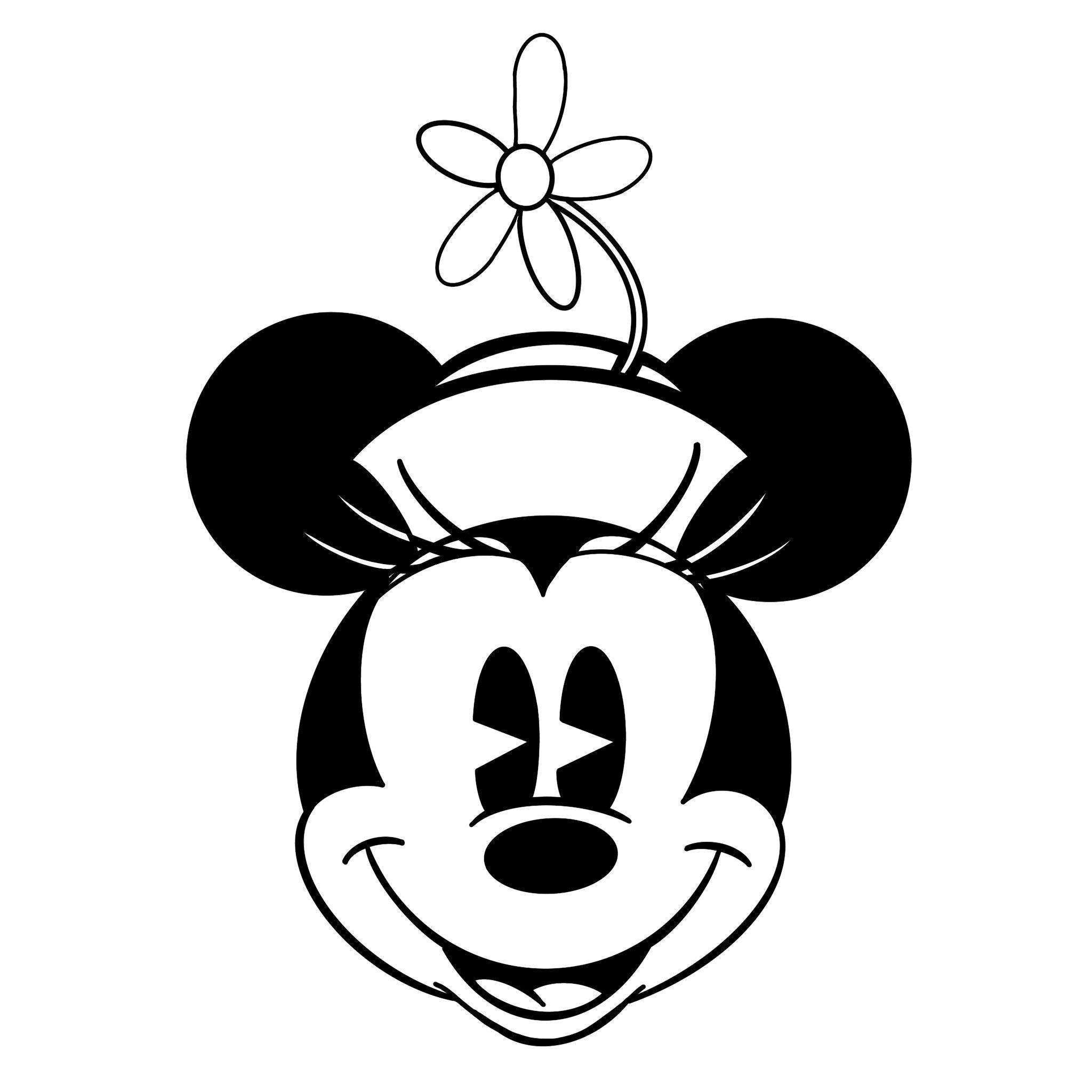 Minnie Mouse Face Black And White